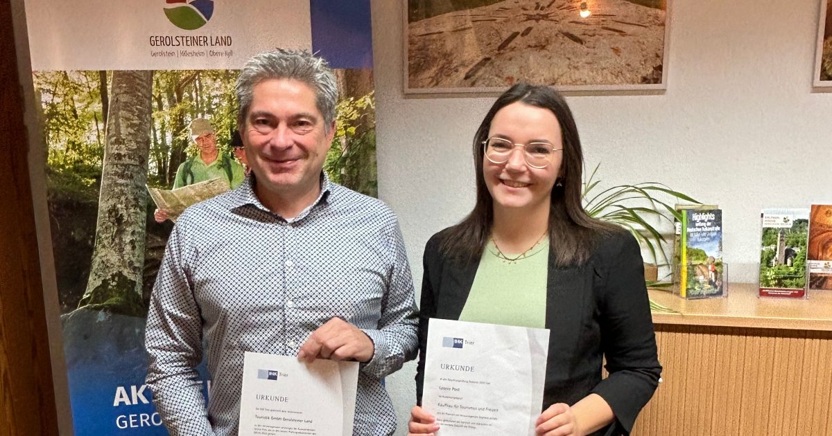 Auszubildende der Touristik GmbH Gerolsteiner Land ist Prüfungsbeste ...